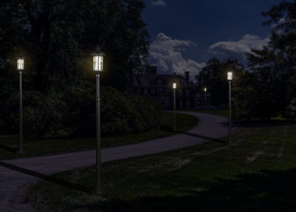 Classy Caps Black Aluminum Lamp Post Base | Solar Us Shop